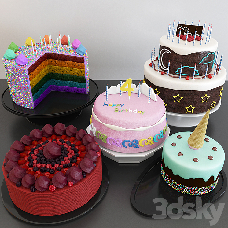 Cakes - Food and drinks - 3D model