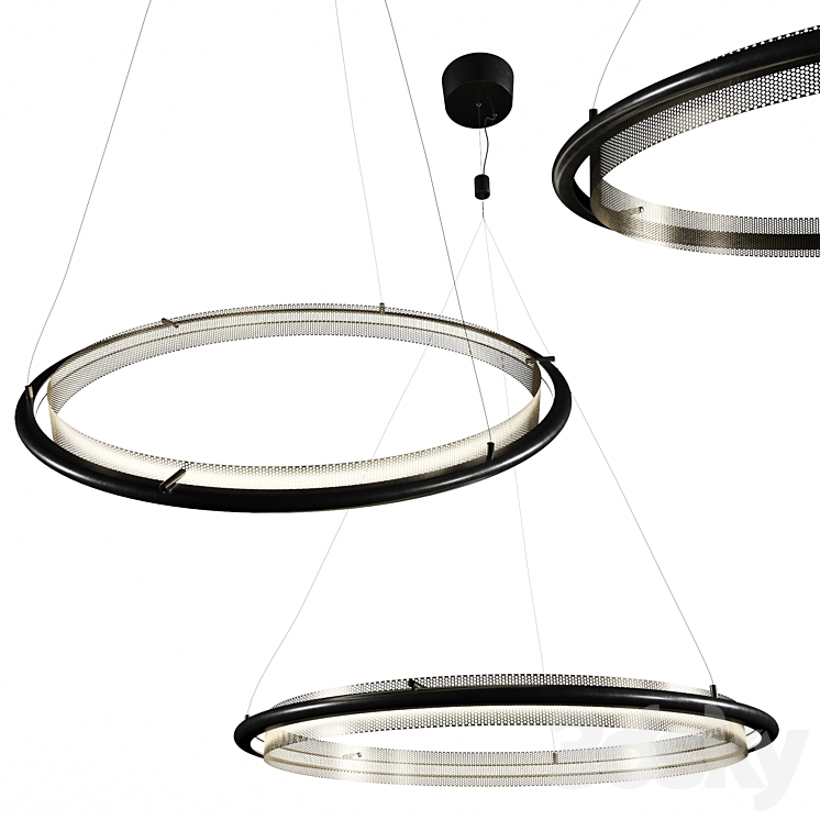 Chandelier west elm LED Hoop Chandelier - Pendant light - 3D model
