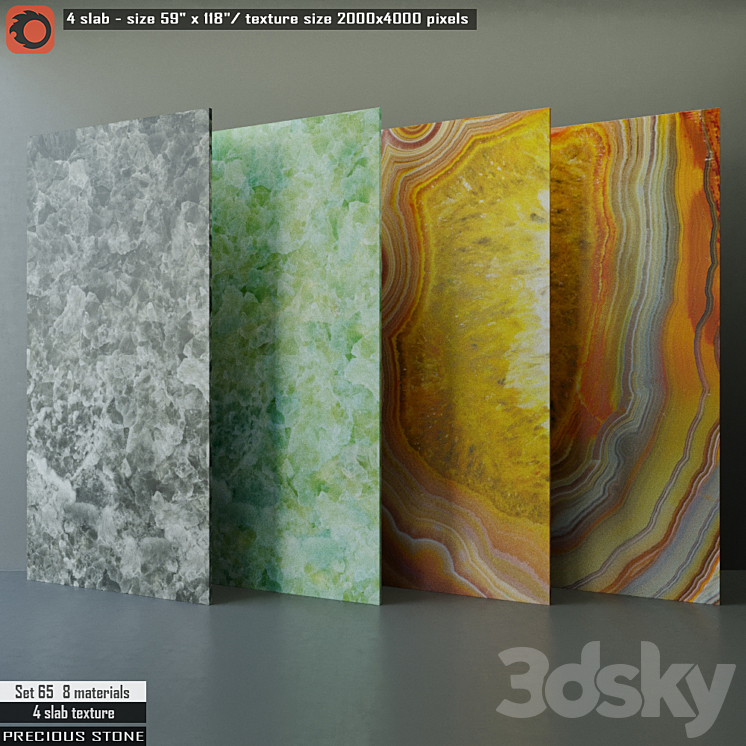 Stone slab Set 65 - Stone - 3D model