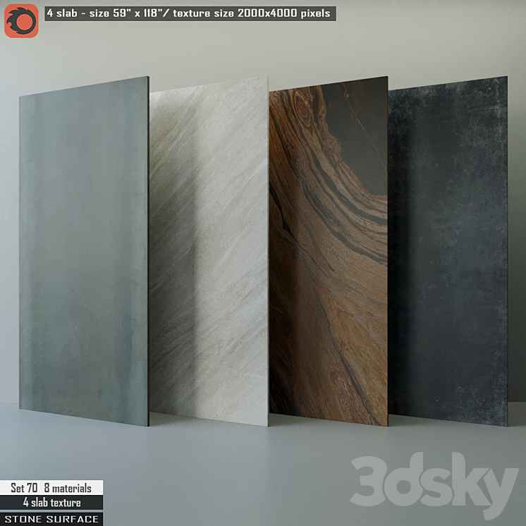 Stone slab Set 70 - Stone - 3D model