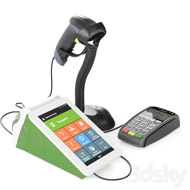 POS terminal Evotor 7 - Shop - 3D model