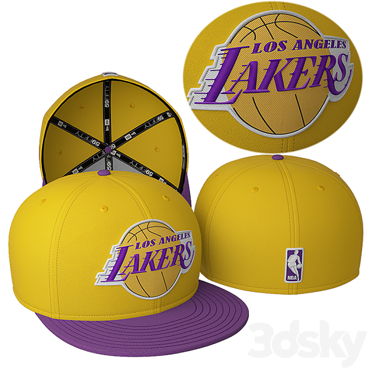 Baseball Cap LA Lakers - Сlothes and Footwear - 3D model