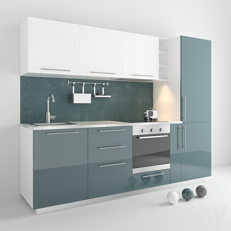 IKEA Metod complete Kitchen set - 3 colors - Kitchen - 3D model