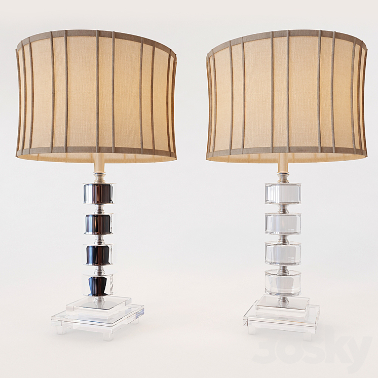 Langley Modern Classic Stacked Block Table Lamp - Table lamp - 3D model
