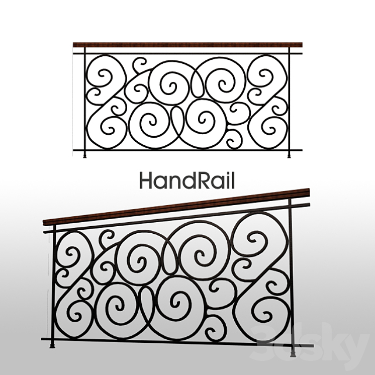 HandRail _ 003 - Staircase - 3D model