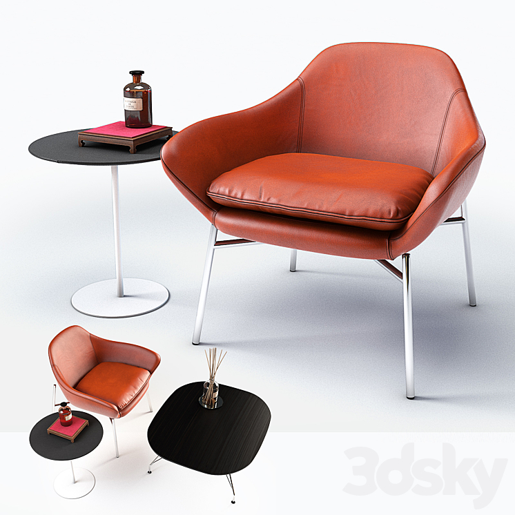 Manta Quinti Sedute (leather) - Arm chair - 3D model