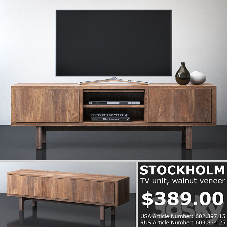 IKEA STOCKHOLM TV unit - Sideboard & Chest of drawer - 3D model