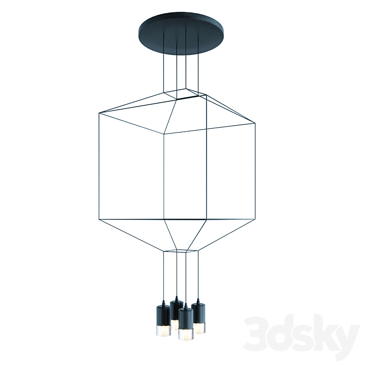 Vibia wireflow chandelier 0311 led suspension lam - Pendant light - 3D ...