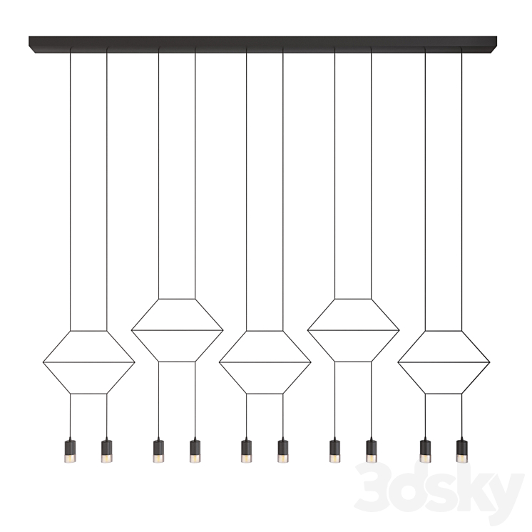 Suspension lighting vibia wireflow lineal pendant light 0331 - Pendant ...