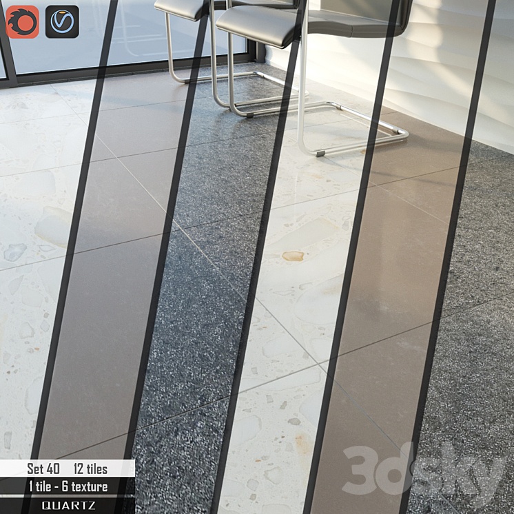 Stone tile Set 40 - Tile - 3D model