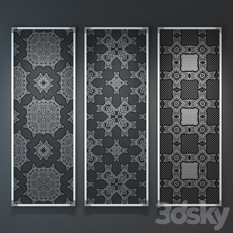 Frames with seamless textures - Wall covering - 3D model