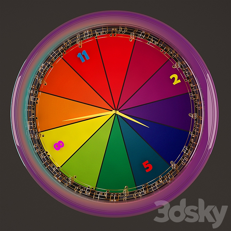 color circle clock - Watches & Clocks - 3D model