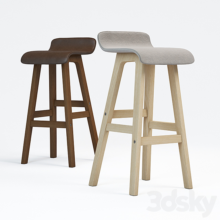 Wood Bar chair 2 - Chair - 3D model