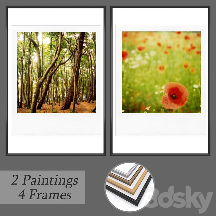 Set of wall paintings No 128 - Frame - 3D model