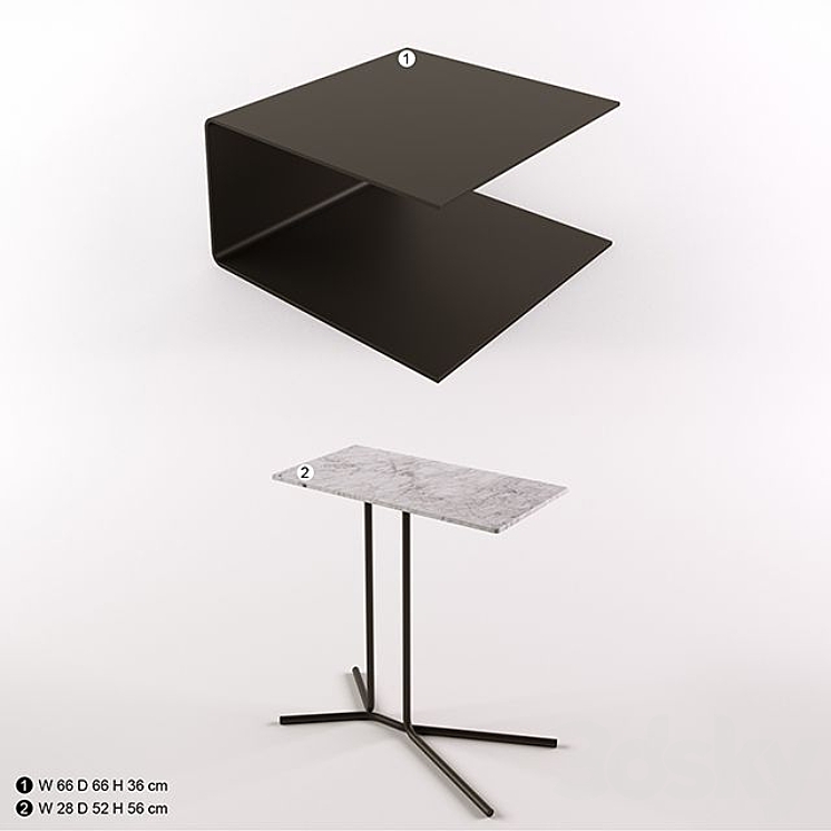 Tacchini Labanca and Ledge Set2Tables - Table - 3D model