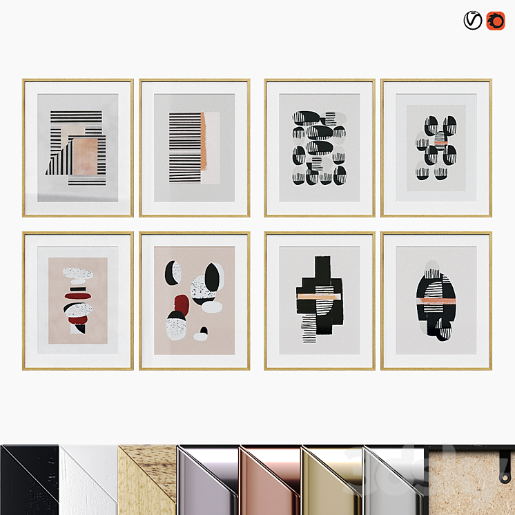 Poster Set "Totum" - Frame - 3D model