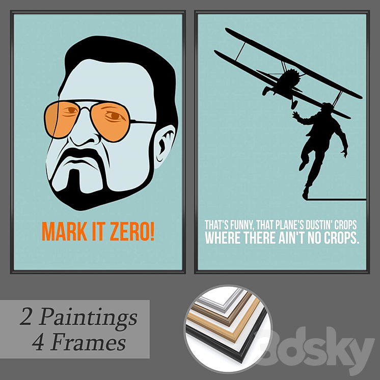 Set of wall paintings No 321 - Frame - 3D model