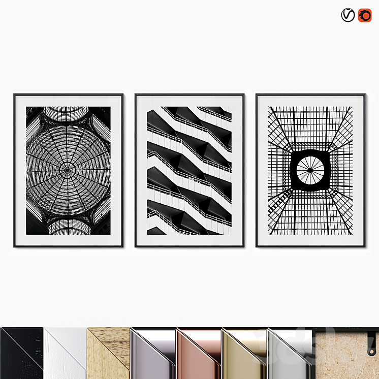 Poster Set "Arch" - Frame - 3D model
