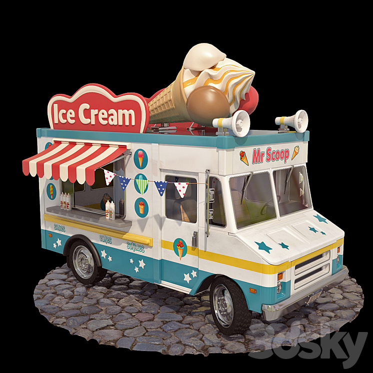 Ice-cream truck - Ground Transport - 3D model