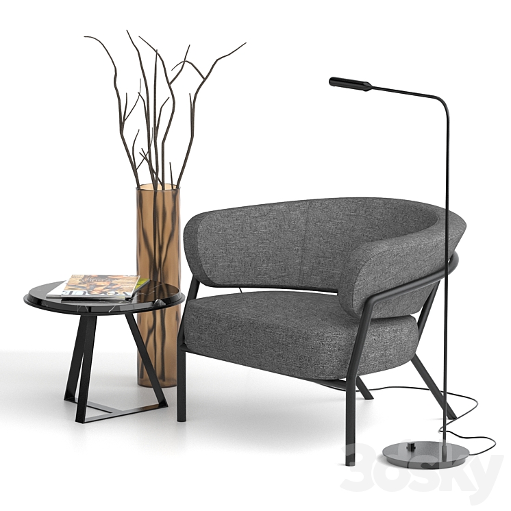 Meridiani Nani Small Armchair - Arm chair - 3D model