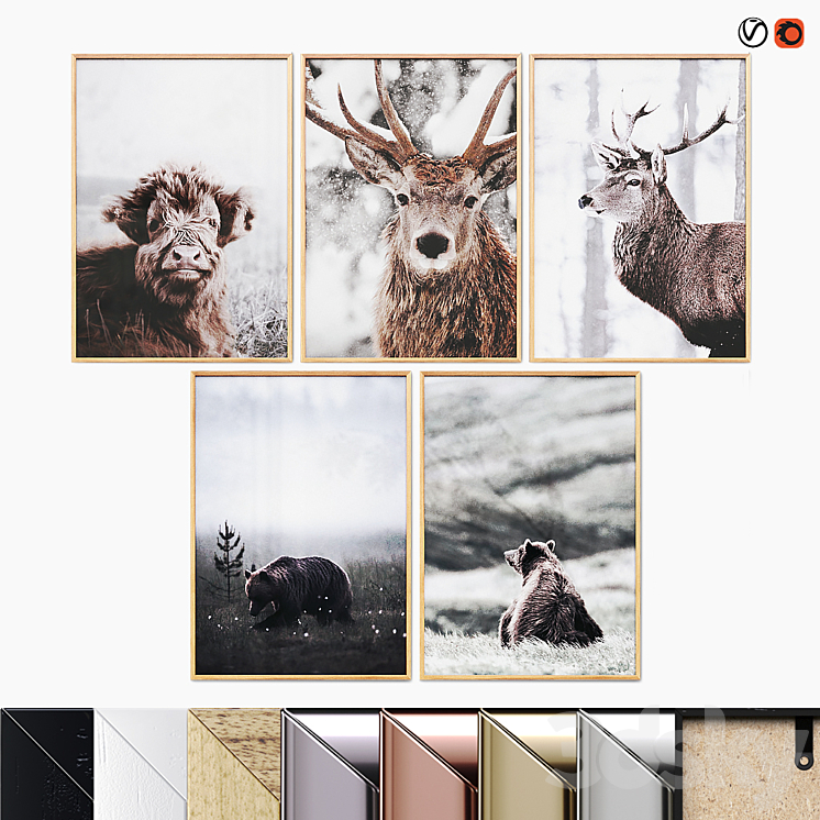 Poster Set "Winter" - Frame - 3D model