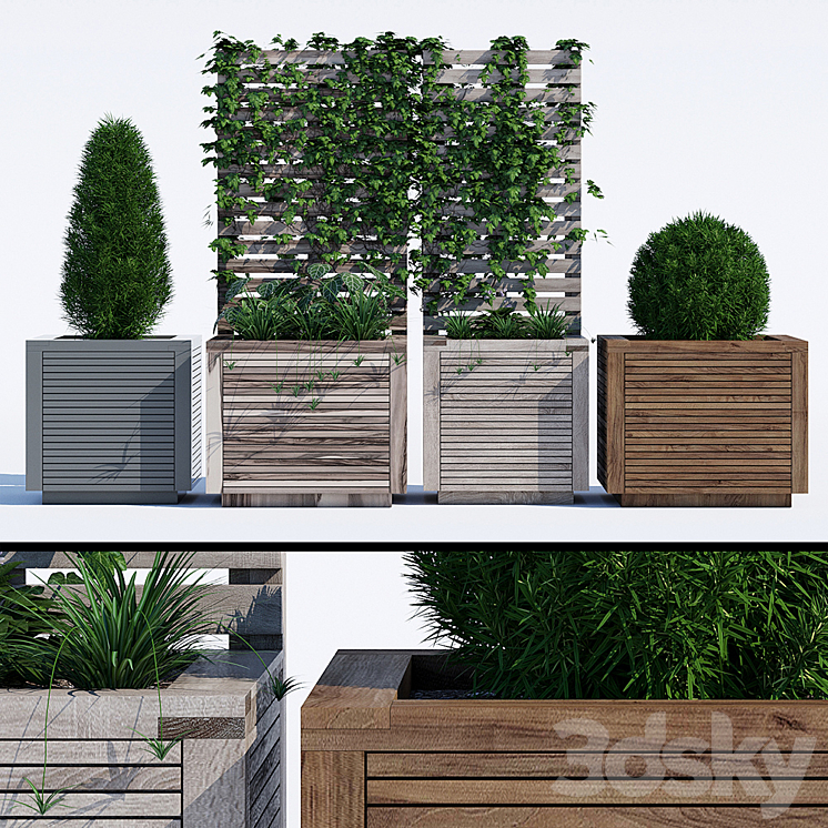 Modern planters - Outdoor - 3D model