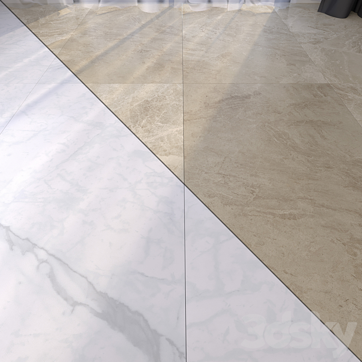 Marble Floor Set 12 - Vray Material - Tile - 3D model