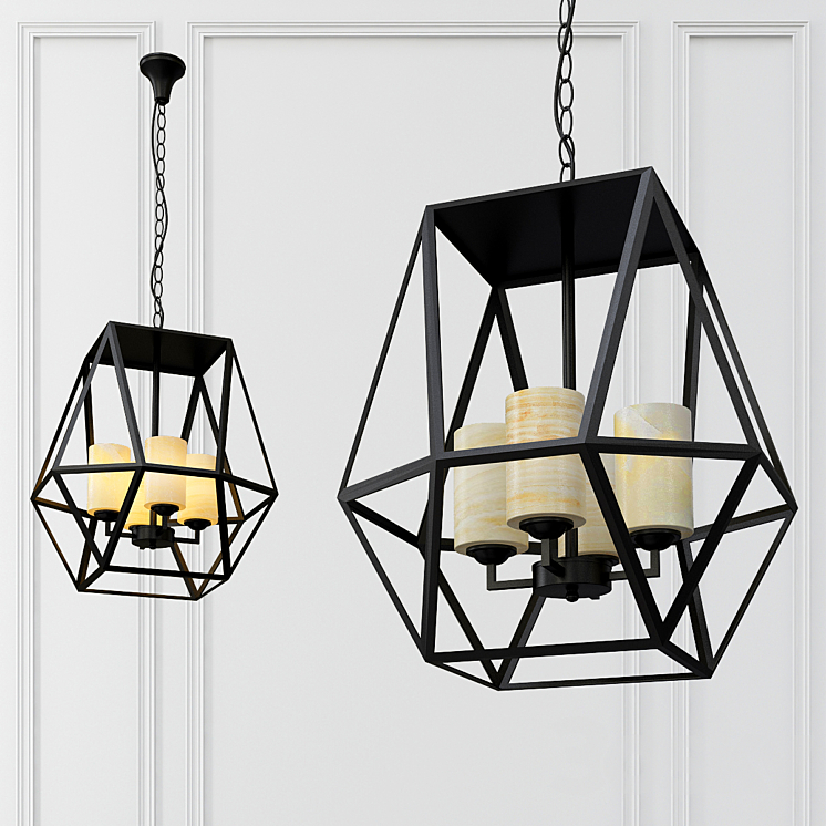 Gem Hanging Light Fixture Marble - Pendant light - 3D model