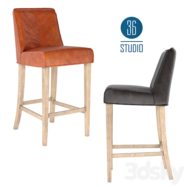 OM Leather bar stool model H374 from Studio 36 - Chair - 3D model
