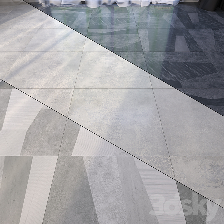 Marble Floor Set 6 - Vray Material - Tile - 3D model