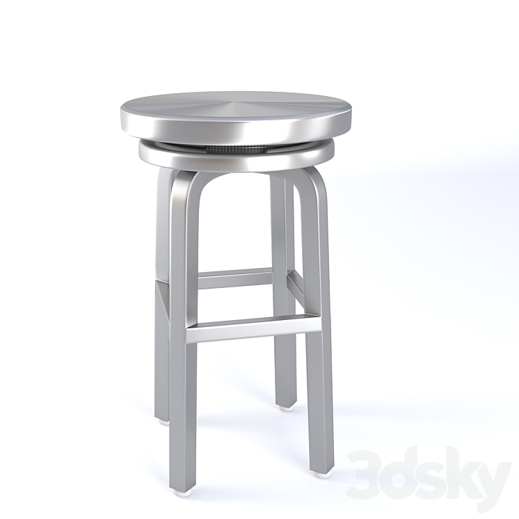 Spin Swivel Backless Bar Stool - Chair - 3D model