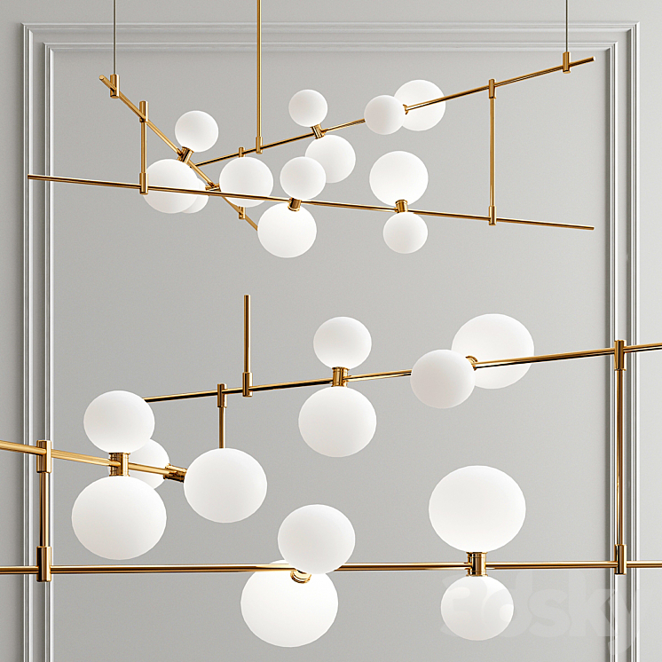 ModernRail Geometric Linear Suspension - Pendant light - 3D model