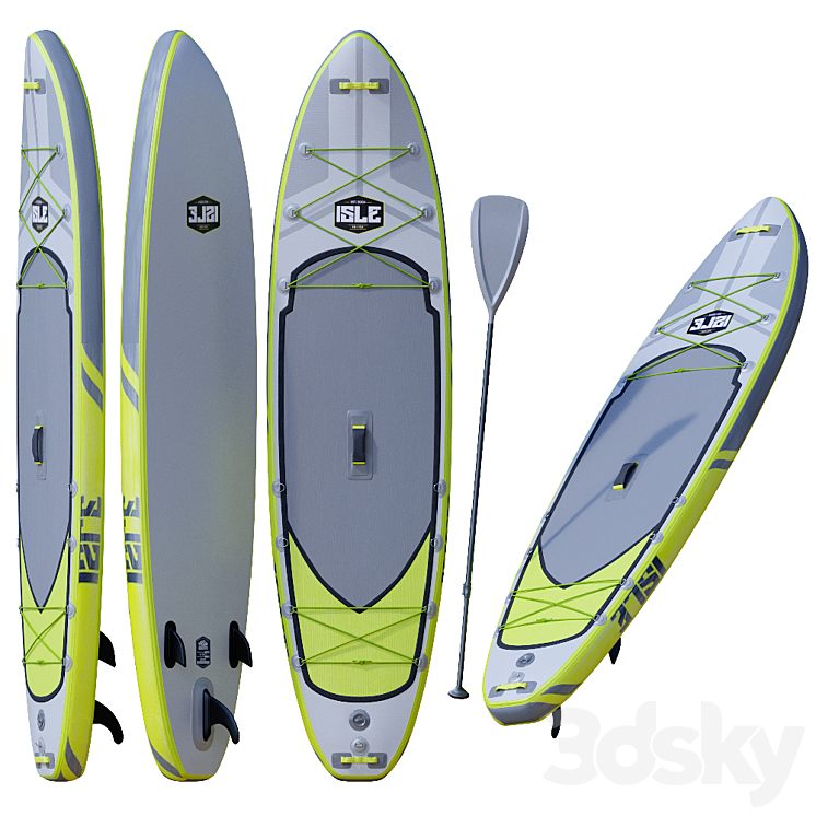 ISLE Explorer Inflatable Paddle Board Package - Sports - 3D model