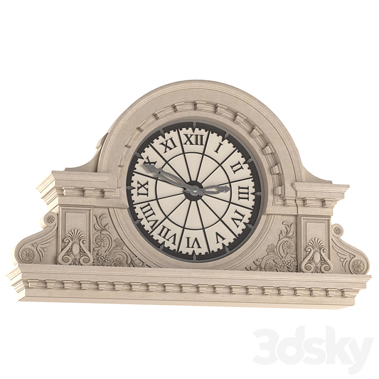 Front street clock - Facade element - 3D model