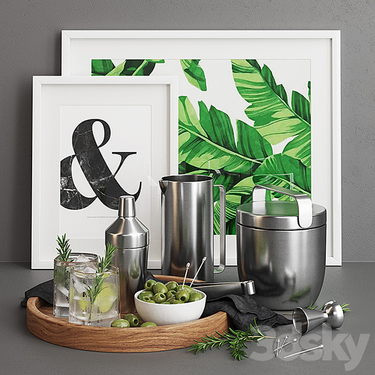 Carter cocktail set - Food and drinks - 3D model