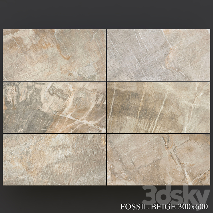 ABK Fossil Beige 300x600 - Tile - 3D model