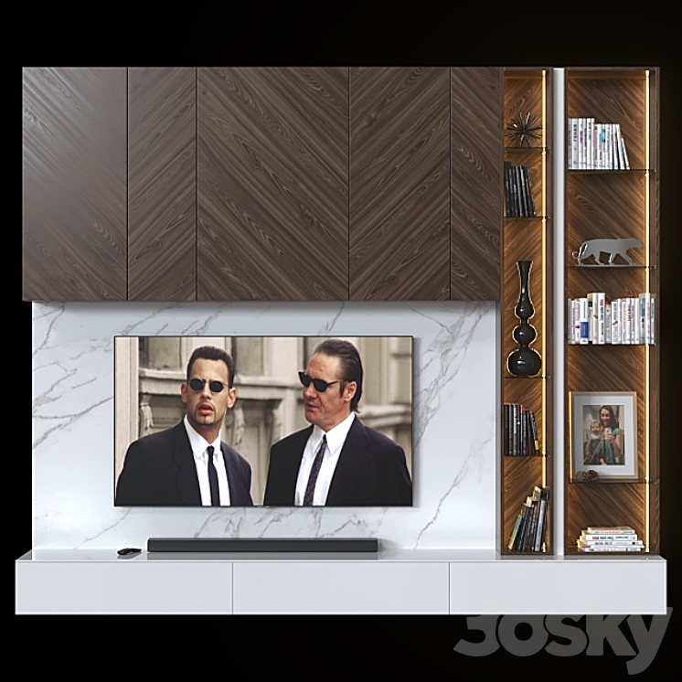 TV wall 010. - TV Wall - 3D model