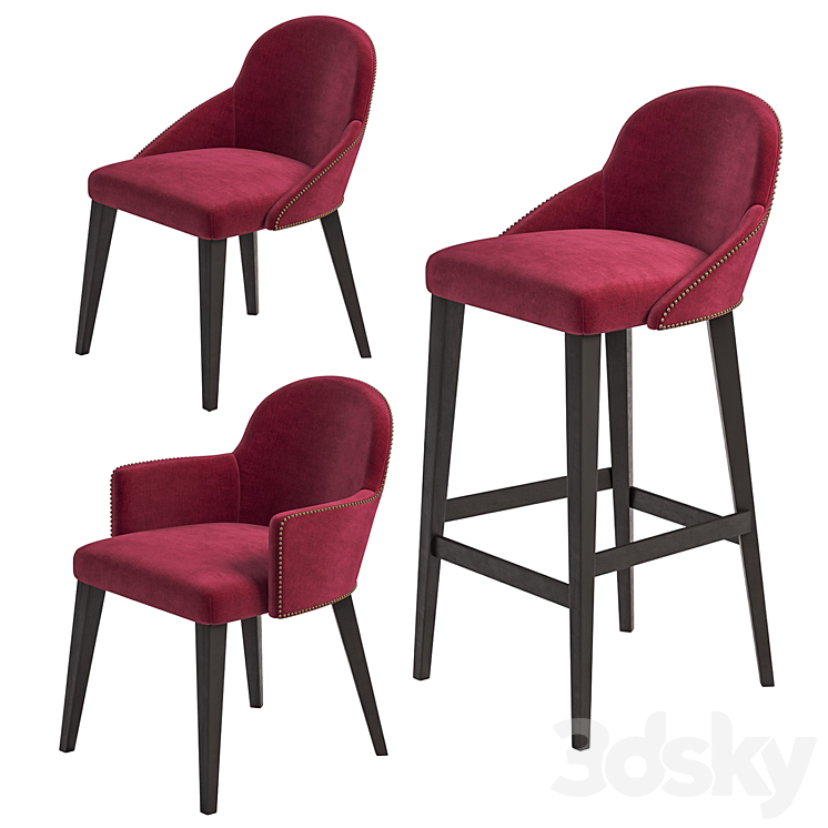 Inside Out Contracts - Adele 3 Chair Collection - Chair - 3D model