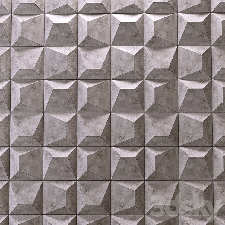 Origami Wall Tile - 3D panel - 3D model