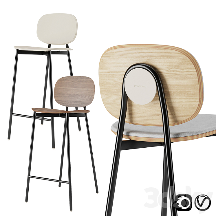 Tata Bar Stool by Pointhouse - Chair - 3D model