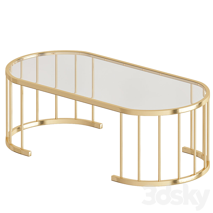 Athens Cocktail Table, Antique Gold - Table - 3D model