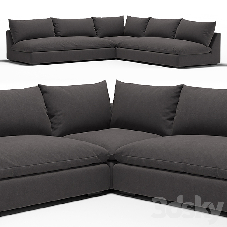 Winda modern classic charcoal - Sofa - 3D model