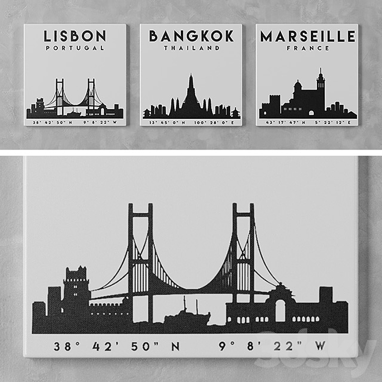 02. Picture Pjatteryd City Skyline - Frame - 3D model