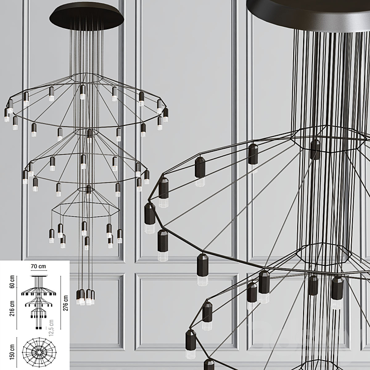 VIBIA_Wireflow - Pendant light - 3D model