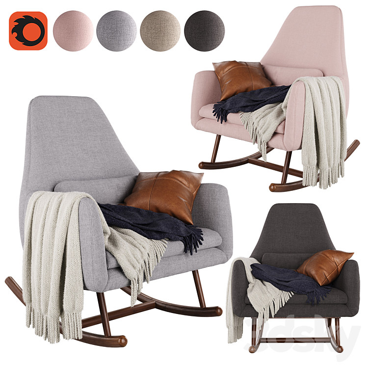 CB2 Saic Quantam rocking chair - Arm chair - 3D model