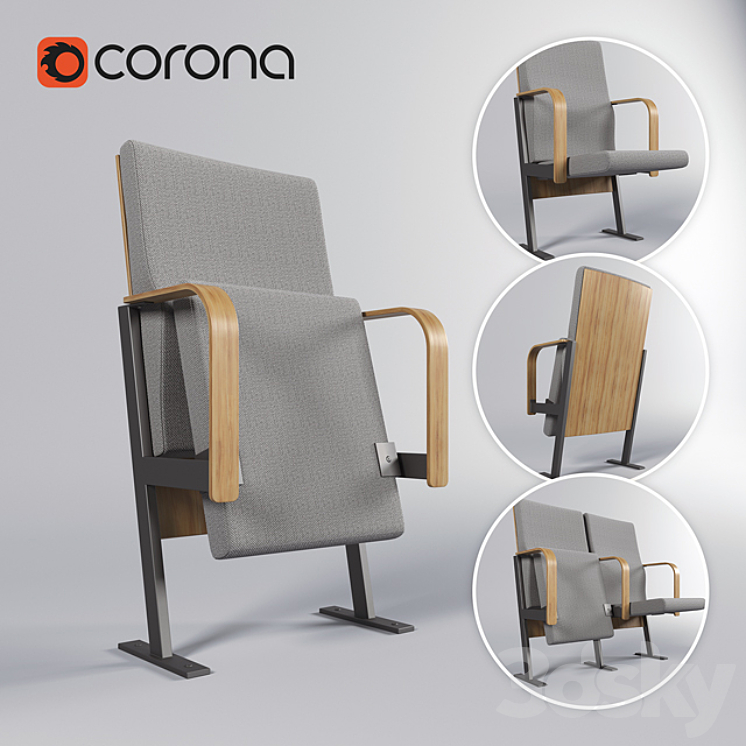 Auditorium Seat - Chair - 3D model