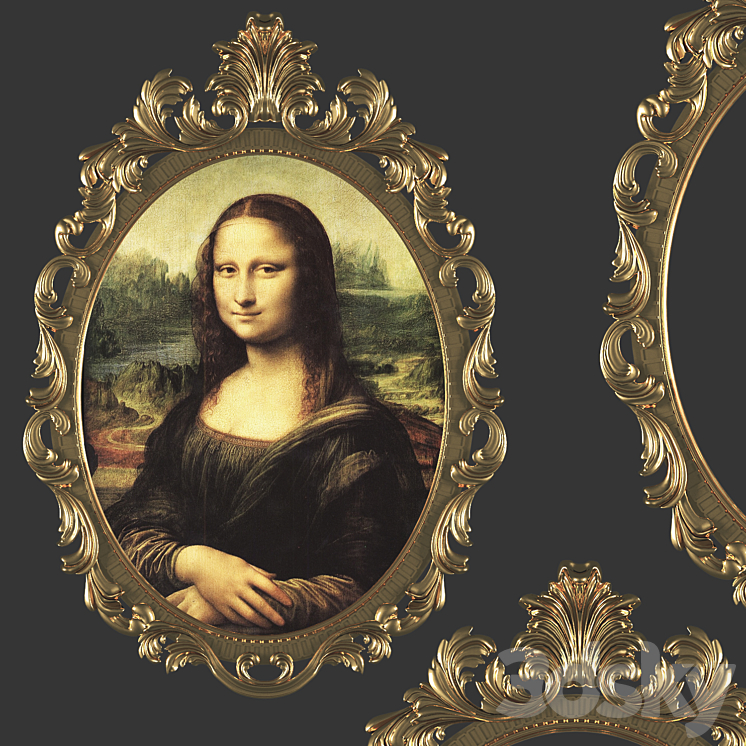 PHOTO FRAME SET 22 (mona lisa classic frame) - Frame - 3D model
