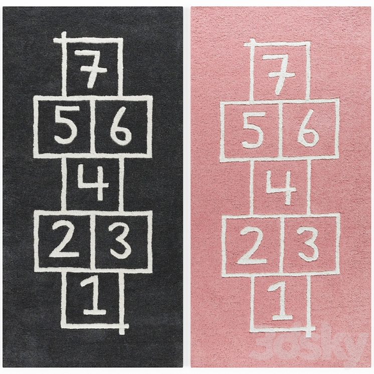 Hopscotch set - Carpets - 3D model