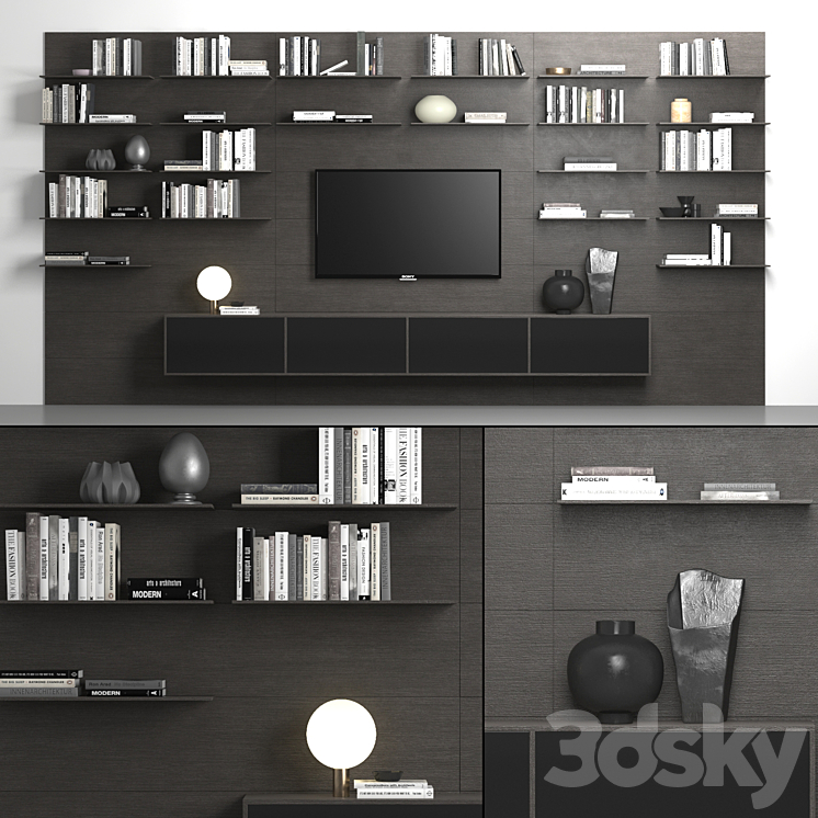 Poliform shelving - TV Wall - 3D model