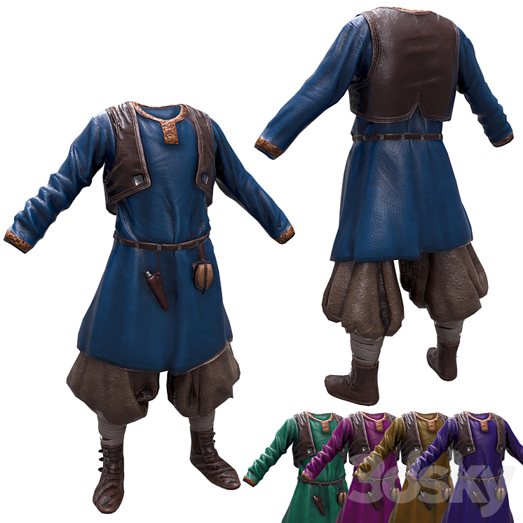 Village outfit - Сlothes and Footwear - 3D model